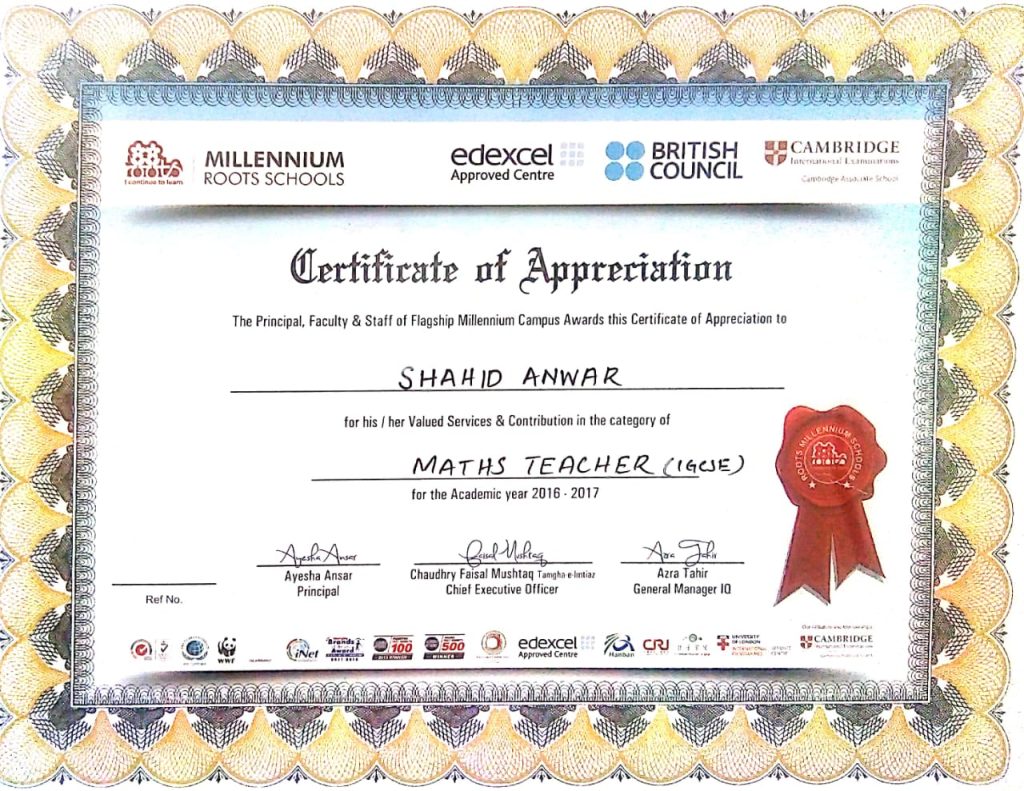 Certified Math Tutor - Shahid Anwar